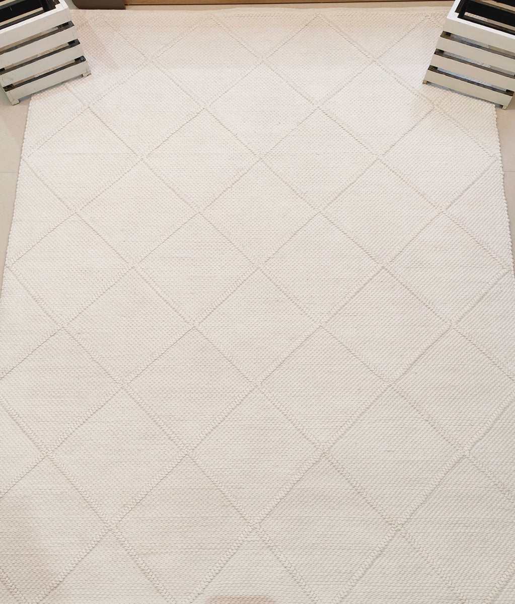 Diamond White Pure New Zealand Wool FLoor Rug – All Modern Design