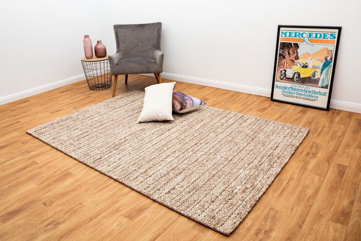 HARLEY HAND WOVEN PURE NZ WOOL TAUPE FLOOR RUG – All Modern Design